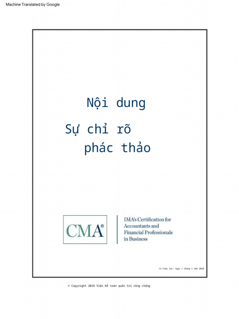 2020 CMA Content Specification Outlines - Dich | PDF