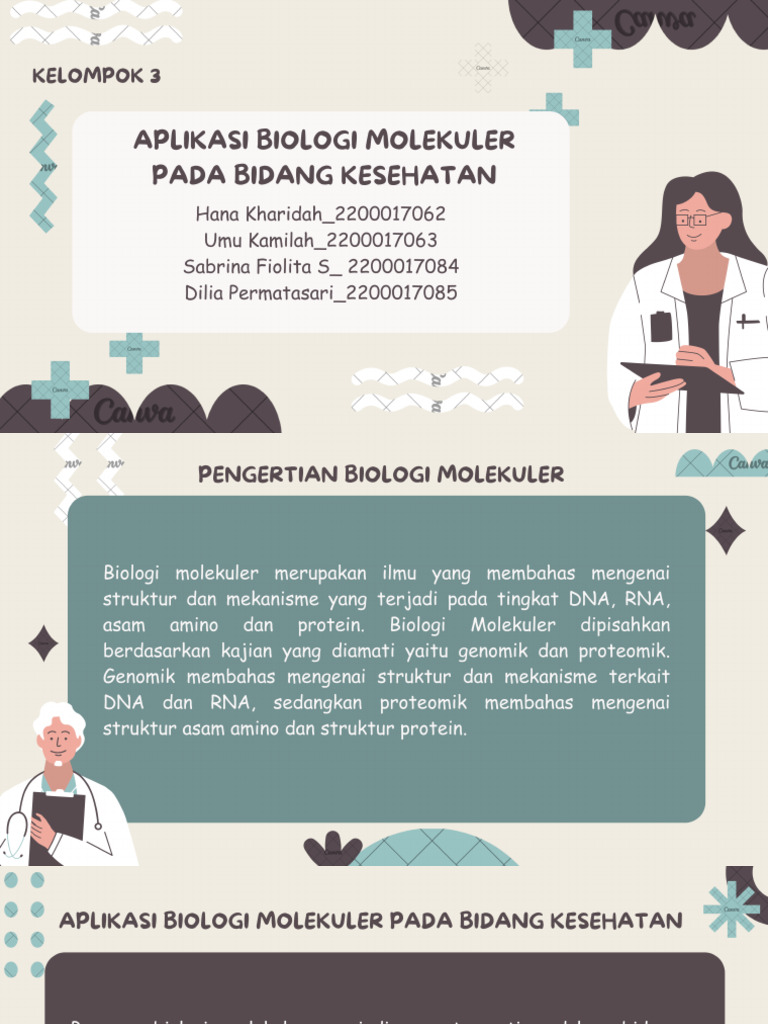 Kelompok 3 - Aplikasi Bio Molekuler Pada Bidang Kesehatan | PDF