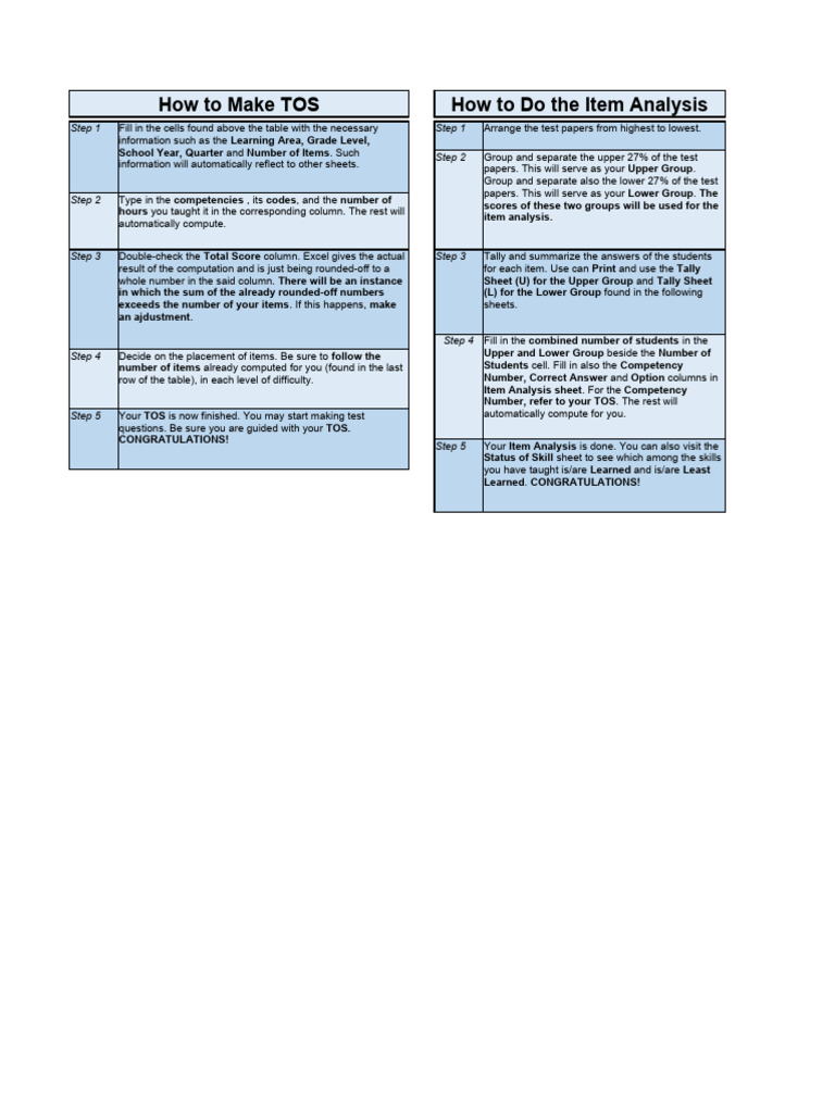 Automated Tos and Item Analysis Generator Filipino11 | PDF