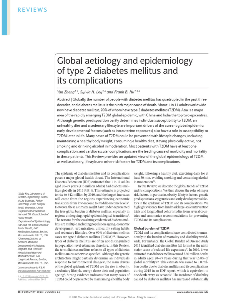 Global Aetiology and Epidemiology of Type 2 Diabetes Mellitus and Its ...