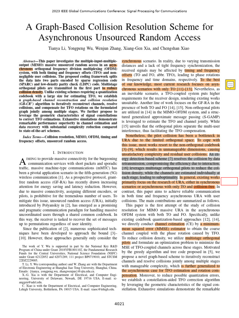 A Graph-Based Collision Resolution Scheme For Asynchronous Unsourced Random Access | PDF