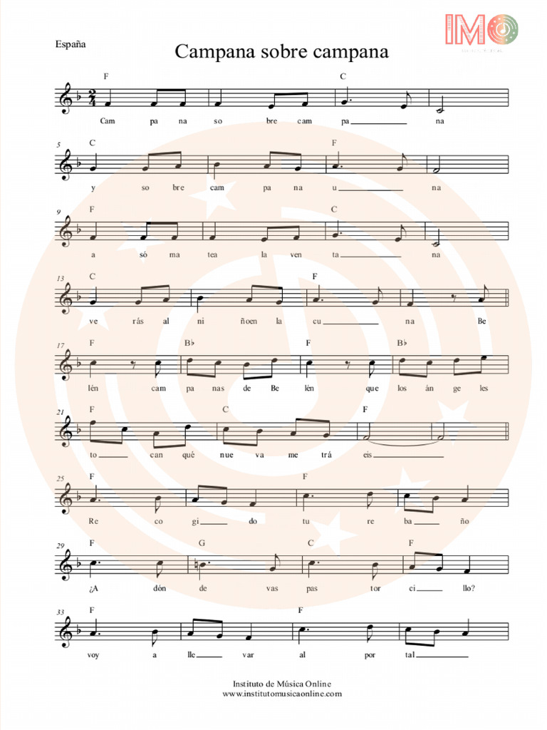 Campana Sobre Campana Villancico Gratis | PDF