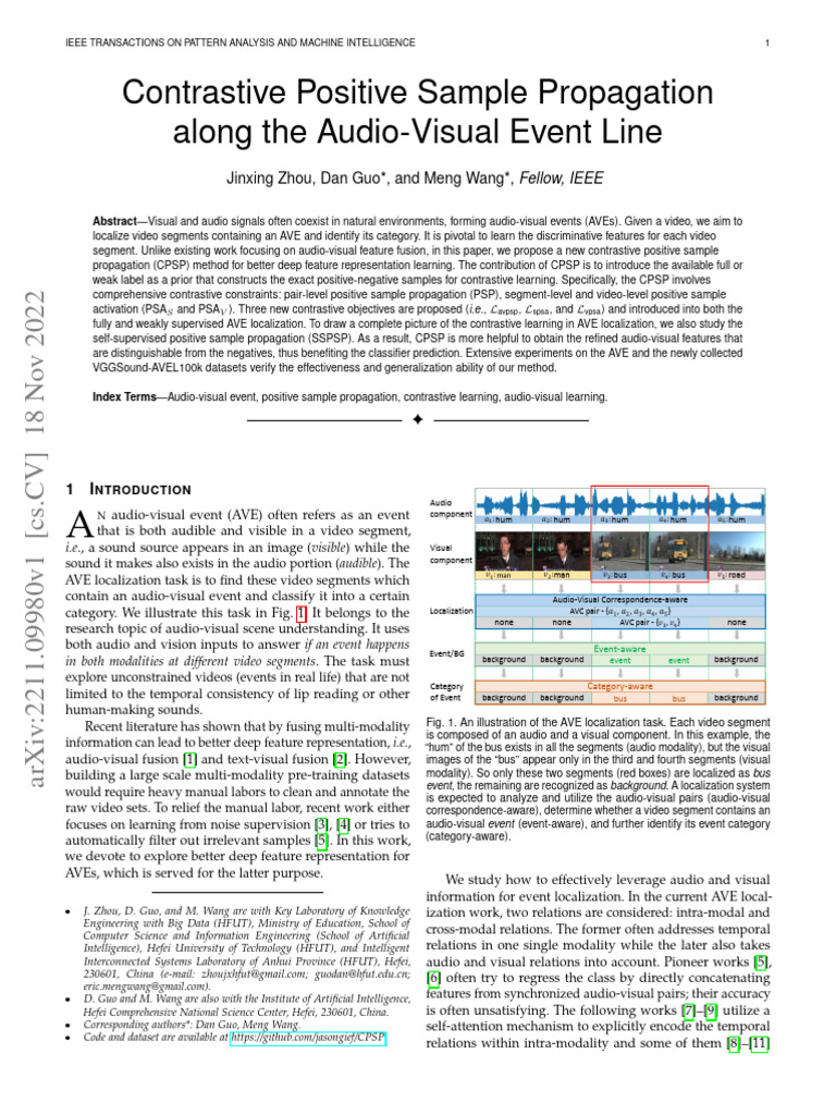 Contrastive Positive Sample Propagation Along The Audio-Visual Event Line | PDF | Learning ...