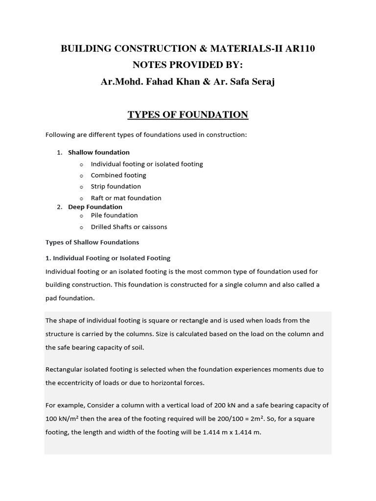 Foundation - Notes | PDF