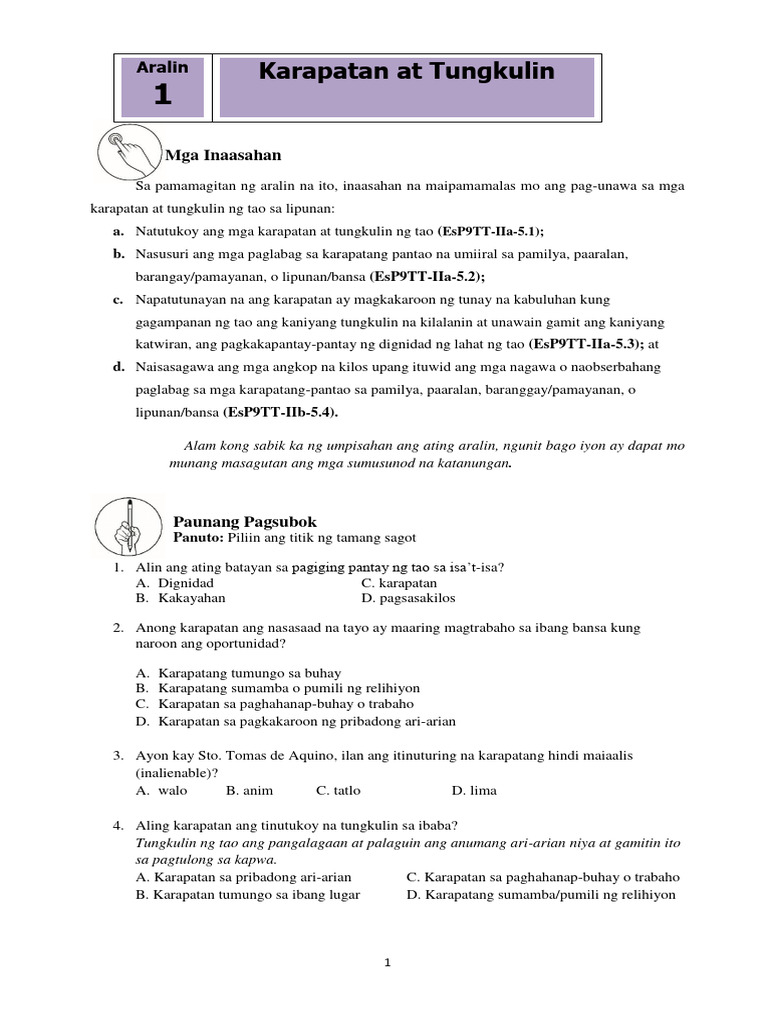 ESP 9 Q2 Weeks 1-2 | PDF