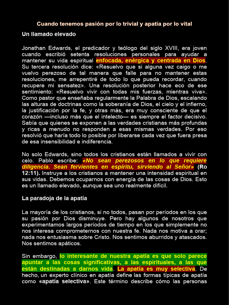 Cuando Tenemos Pasión Por Lo Trivial y Apatía Por Lo Vital | PDF ...