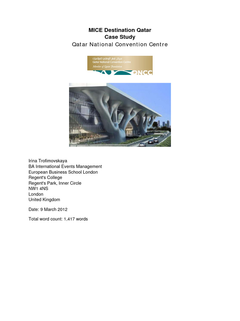 Case Study Qatar National Convention Centre | PDF | Qatar | Green Building