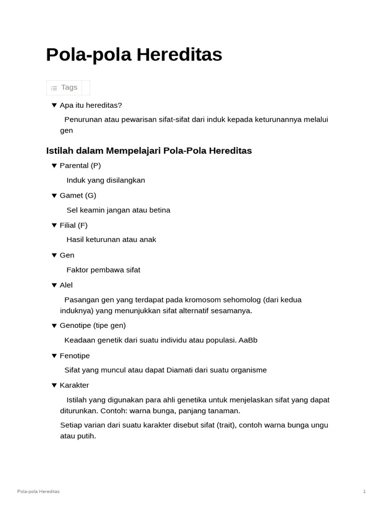 Pola-Pola Hereditas | PDF