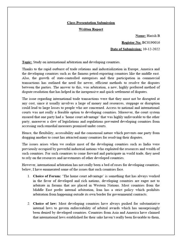 Adr Class Report | PDF