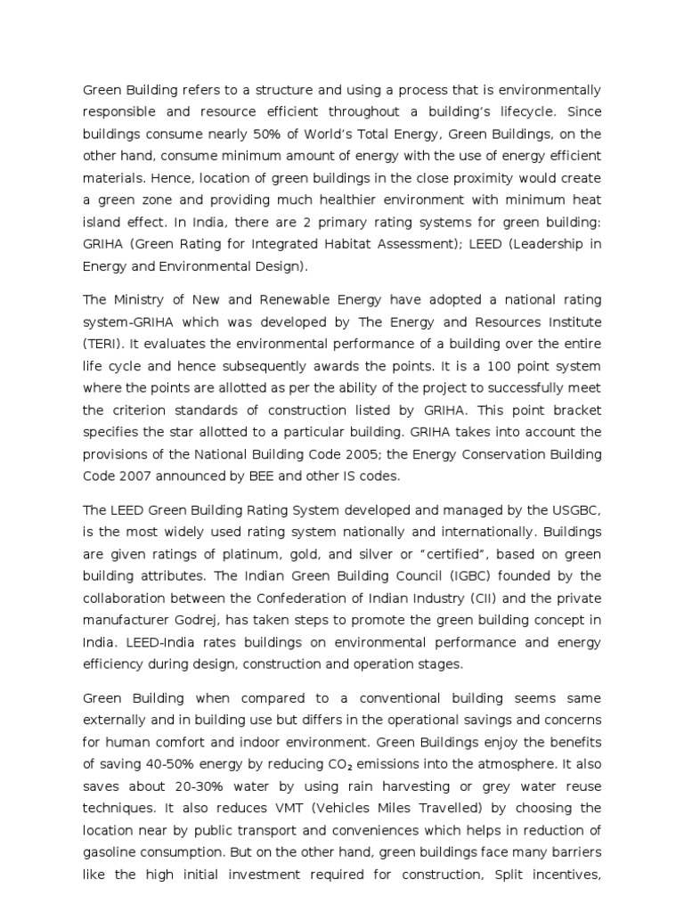 Green Building Abstract | PDF | Green Building | Leadership In Energy ...