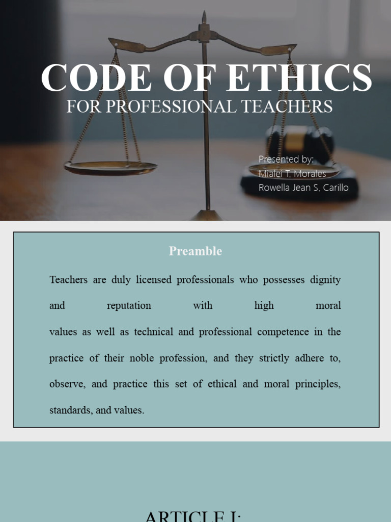 Code of Ethics Presentation | PDF | Career & Growth