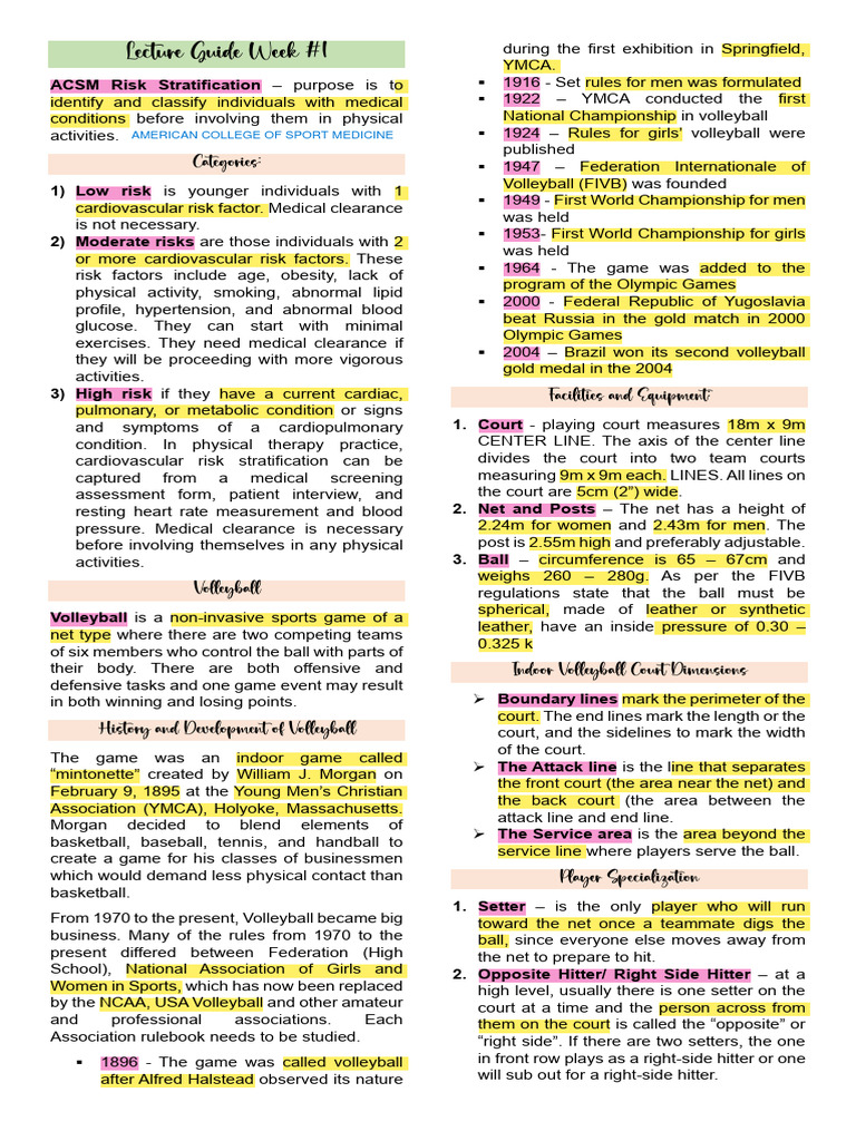 P1 Lecture Guide | PDF