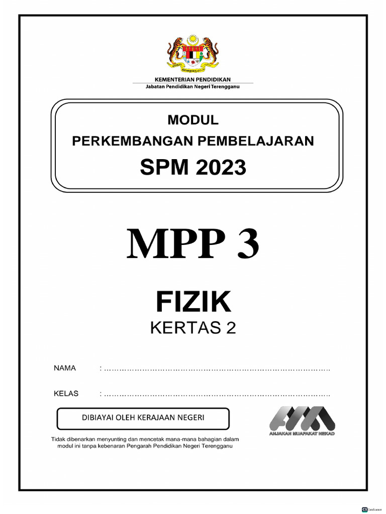2023 MPP3 Terengganu Fizik K2 | PDF