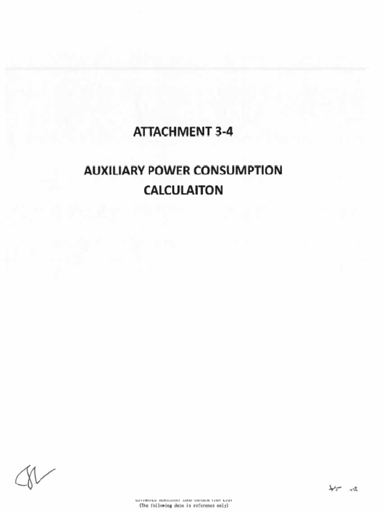 Attachement 3-4 - Auxiliary Power Consumption Calculation | PDF