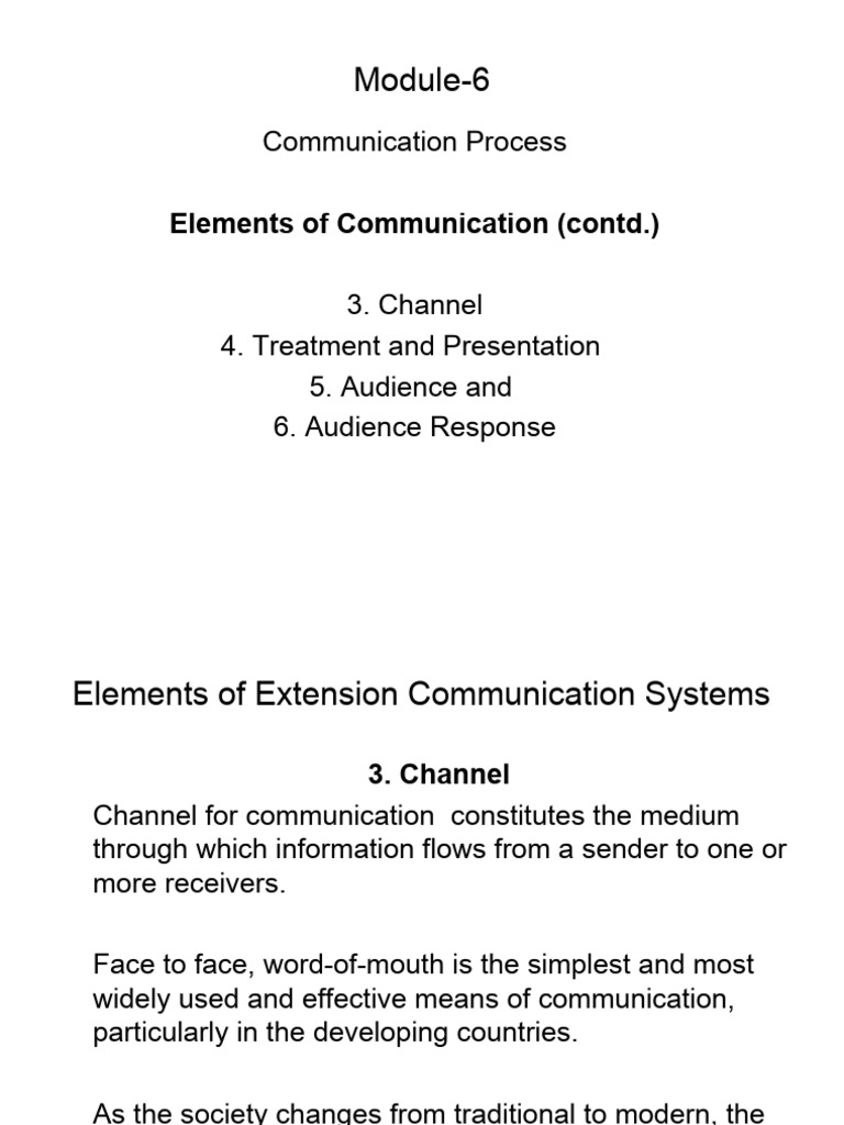 Elements of Communication Process | PDF | Communication | Literacy