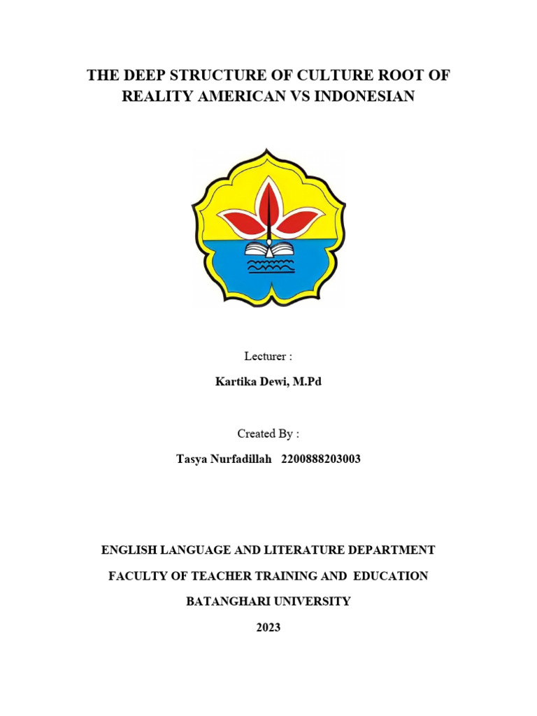 The Deep Structure of Culture Root of Reality American VS Indonesian | PDF