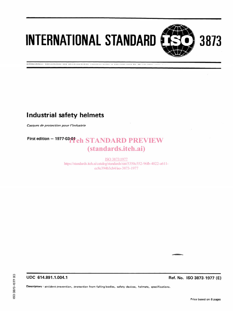 (Safety Helmet) ISO 3873 1977 | PDF