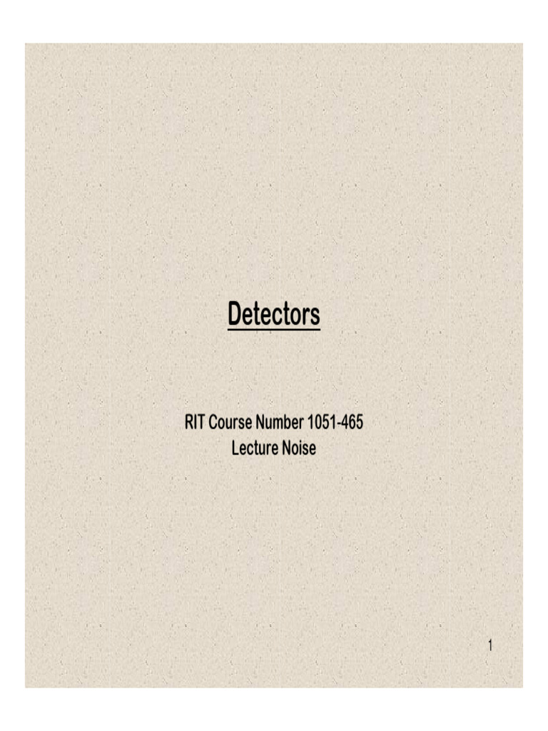 Lecture Noise | PDF | Signal To Noise Ratio | Signal Processing