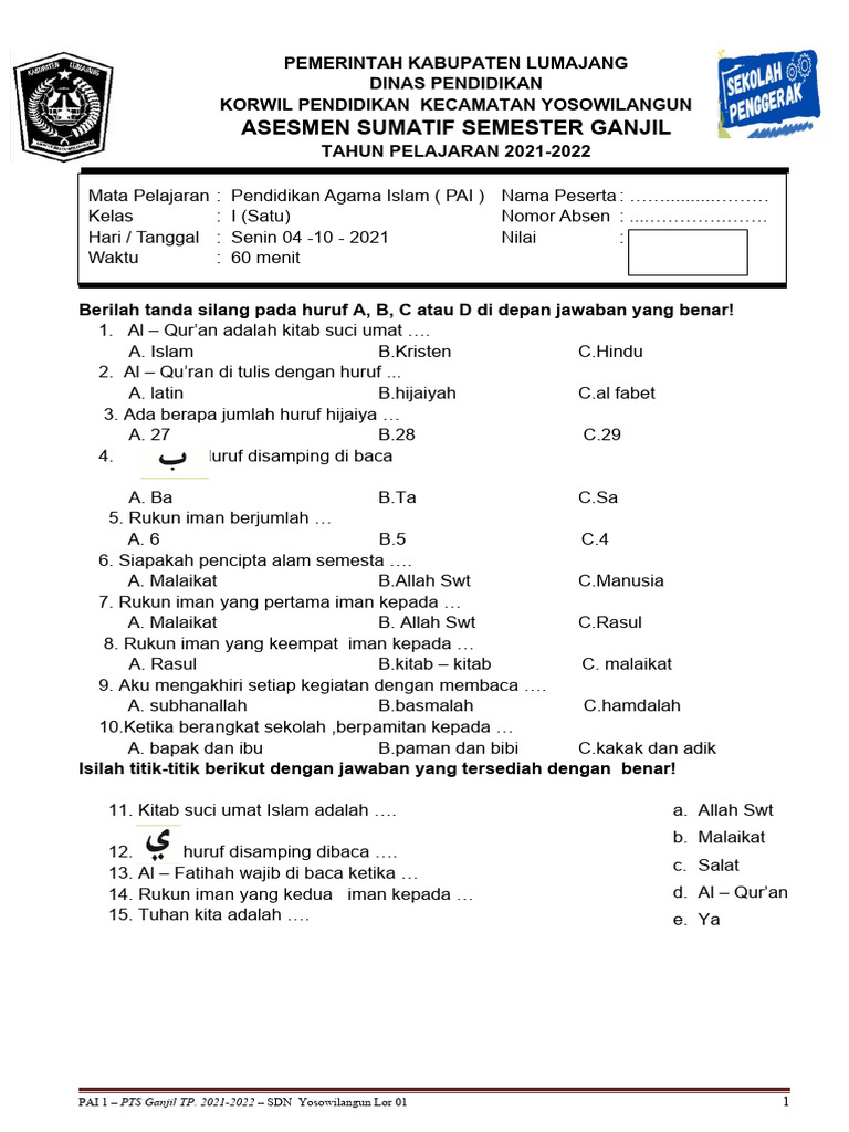 Soal KLS 1 | PDF
