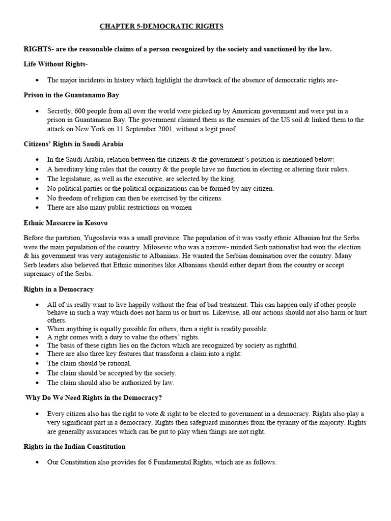 Ix Democratic Rights Notes | PDF