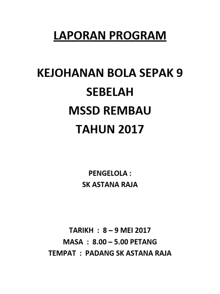Laporan Bola Sepak 2017 | PDF