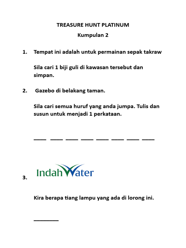 Treasure Hunt - Group 2 | PDF