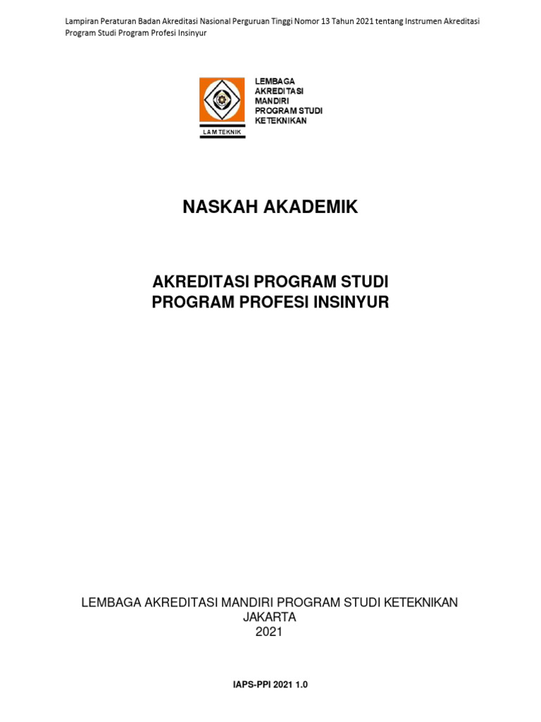 Naskah Akademik Akreditasi Program Profesi Insinyur | PDF