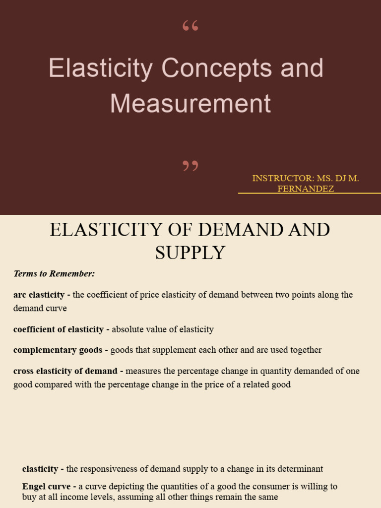 LESSON Elasticity Concept Measurement | PDF