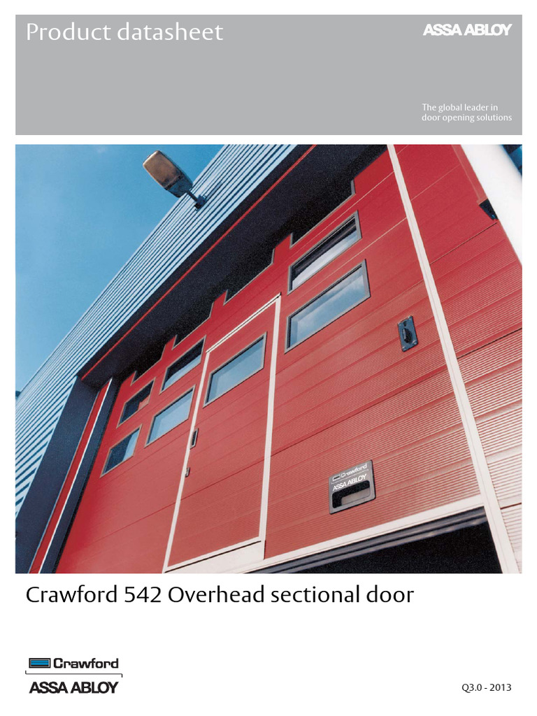 Crawford 542 Product Datasheet | PDF | Door | Elevator
