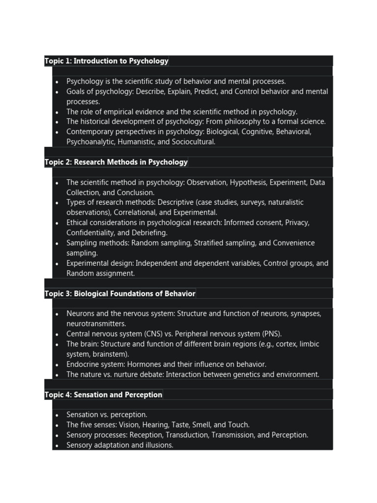 Psychology 101 Notes | PDF | Science & Mathematics