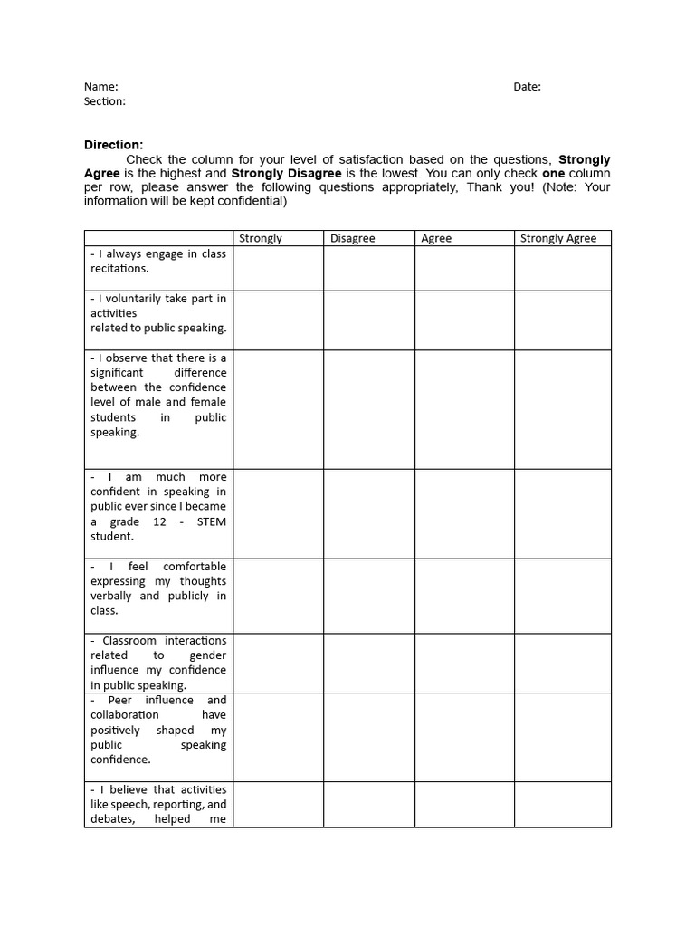 RDL Questionnaire | PDF