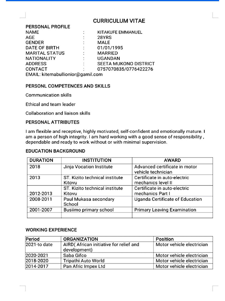 CV With Permit | PDF