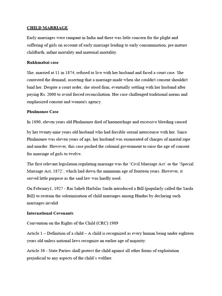 Child Marriage | PDF | Law