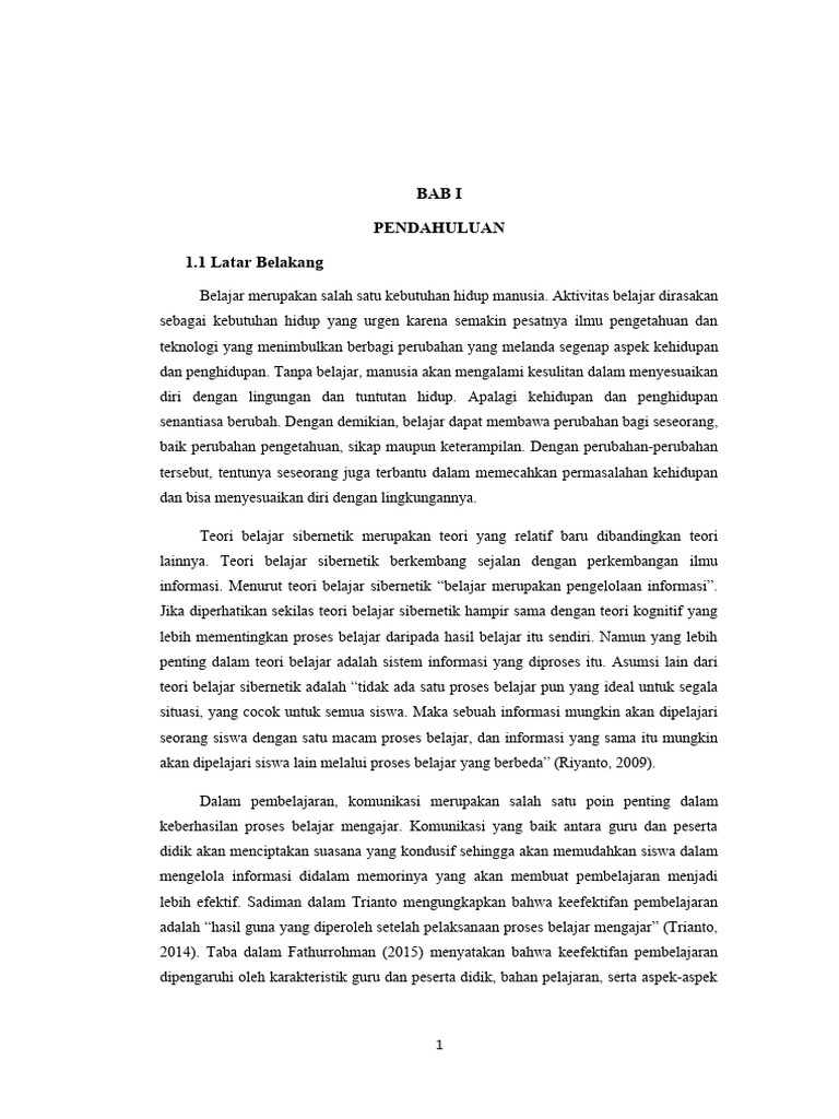 Teori Belajar Sibernetik | PDF