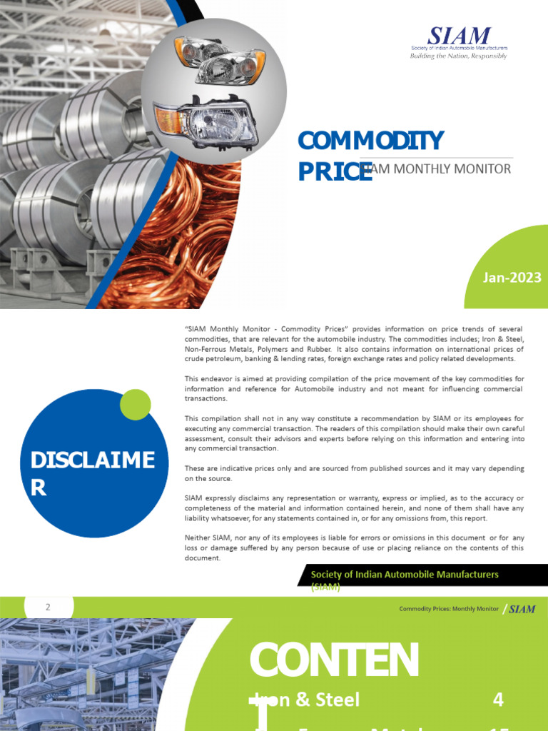 SIAM Monthly Commodity Monitor - Jan'23 | PDF