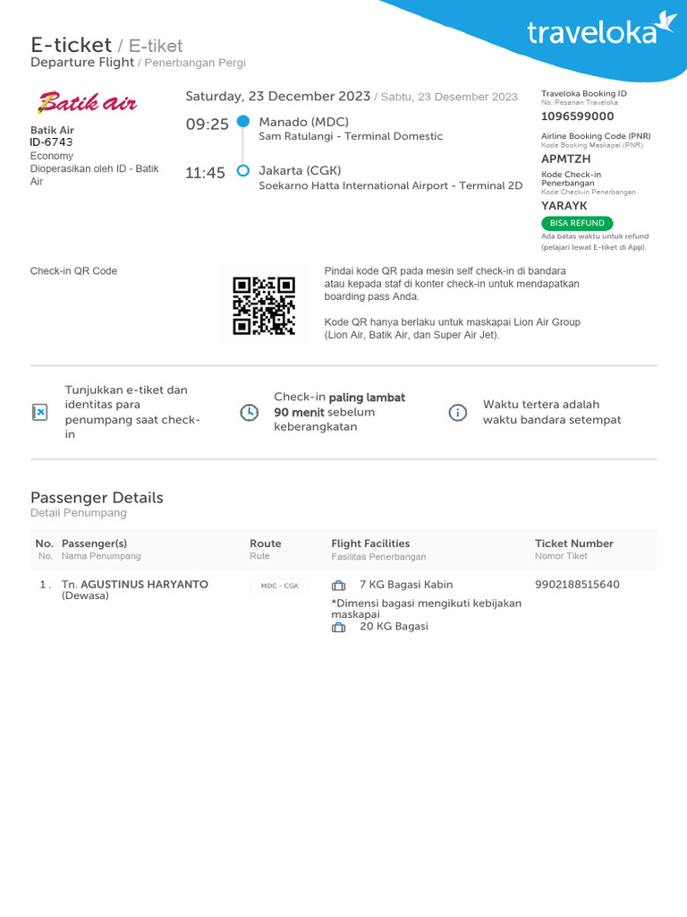 Tiket Pak Agus | PDF