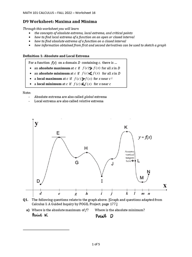 Week 11 - D9 - Max and Min | PDF | Mathematics | Mathematical Analysis