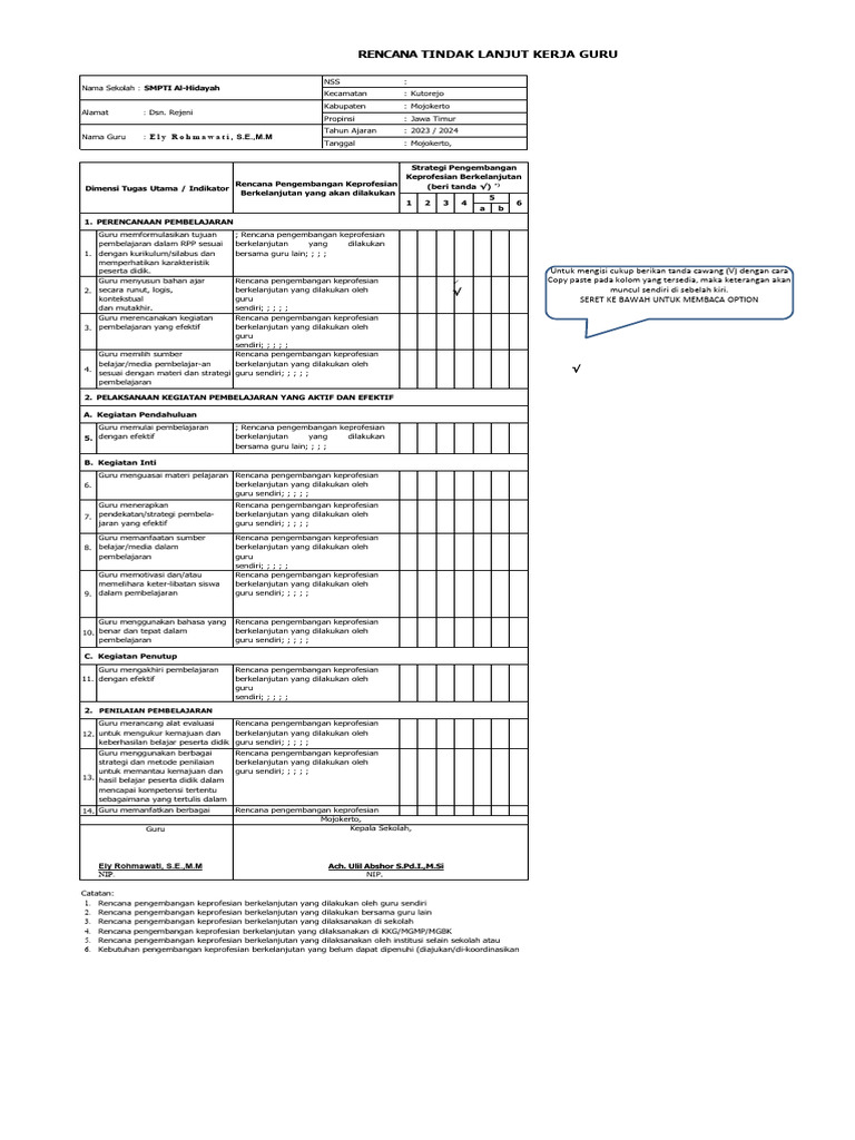 Program Tindak Lanjut | PDF