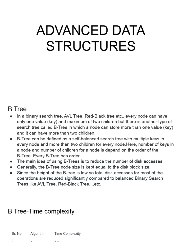Chp2 - Advanced Data Structure | PDF | Database Index | Computing Chp2 - Advanced Data Structure | PDF | Database Index | Computing