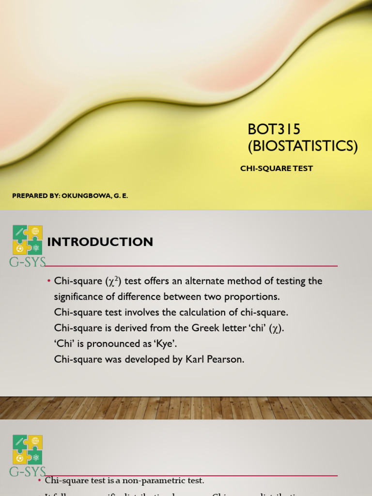 BOT 315 Chi Square Lecture | PDF | Chi Squared Test | Methodology