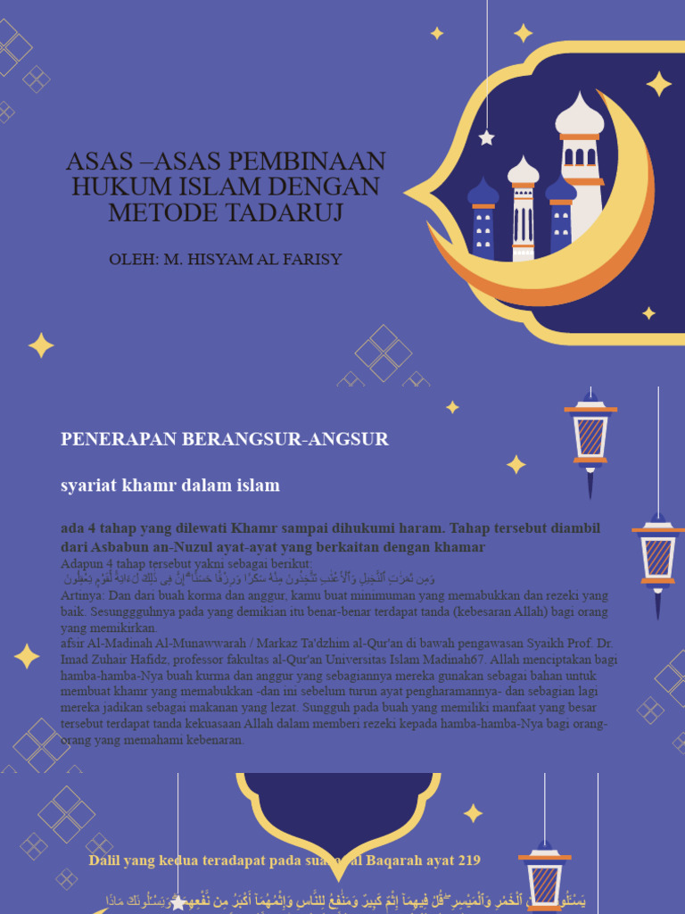 Asas Ppembinaan Hukum Islam, Hukum Khamr | PDF | Agama & Spiritualitas