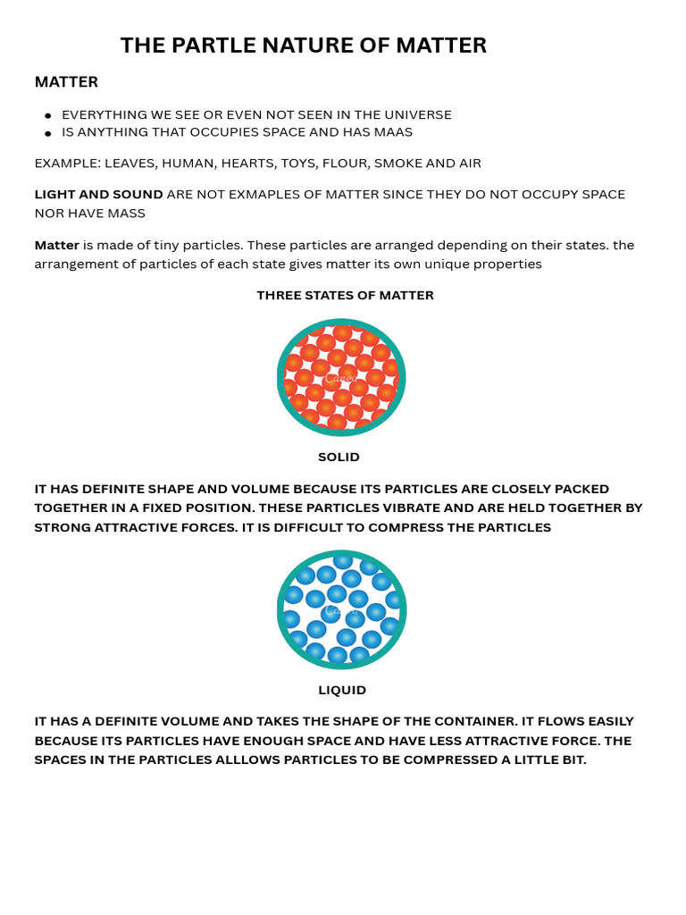 The Partle Nature of Matter | PDF