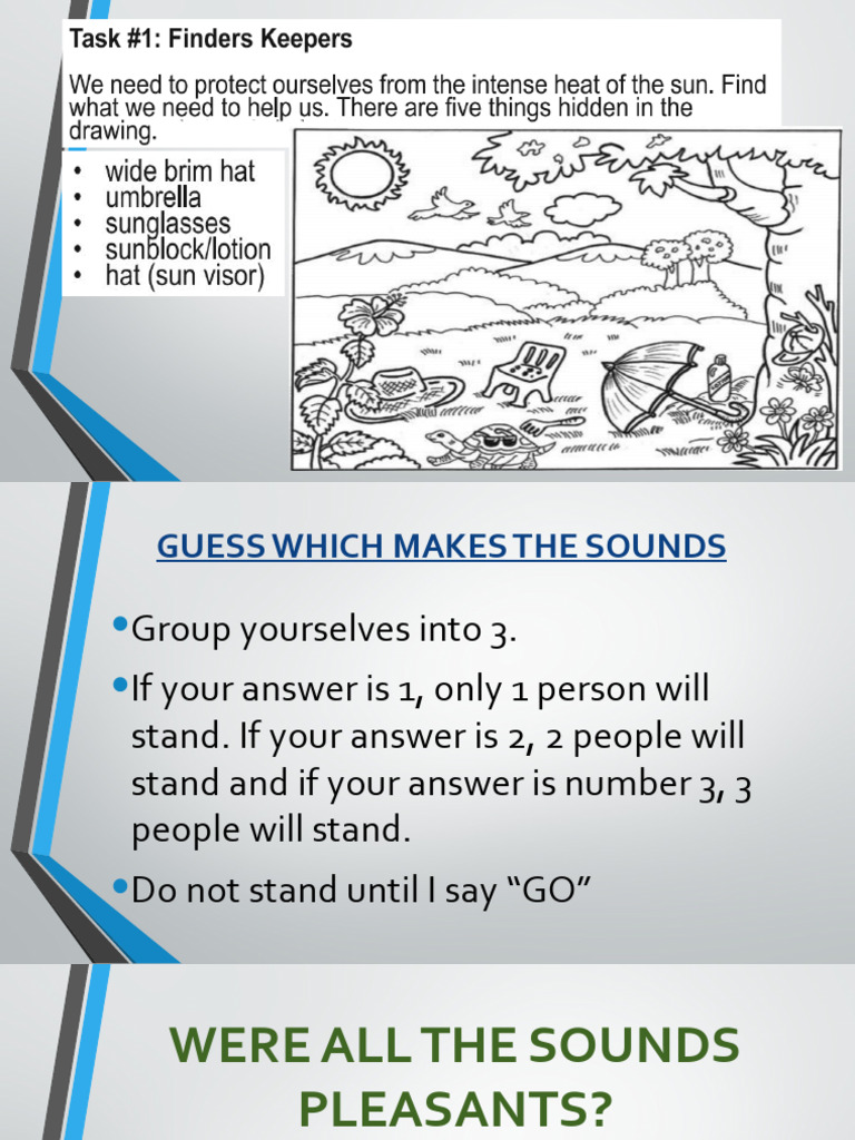 Identifying Pleasant and Unpleasant Sounds | PDF | Language Arts ...