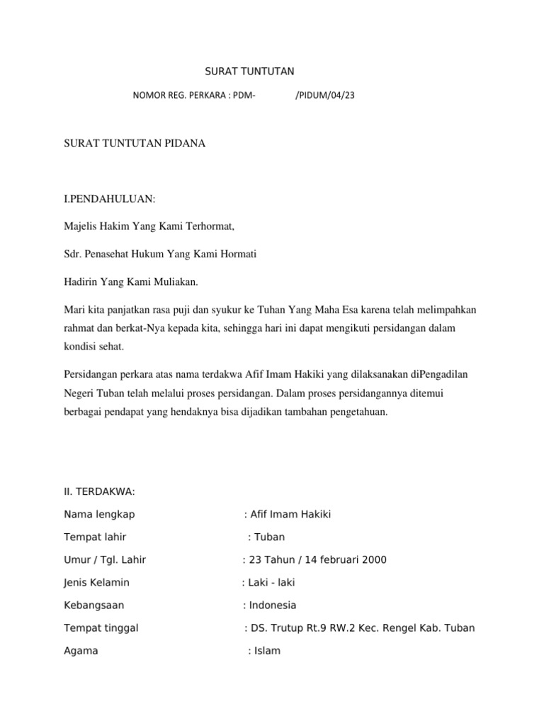 Surat Tuntutan | PDF