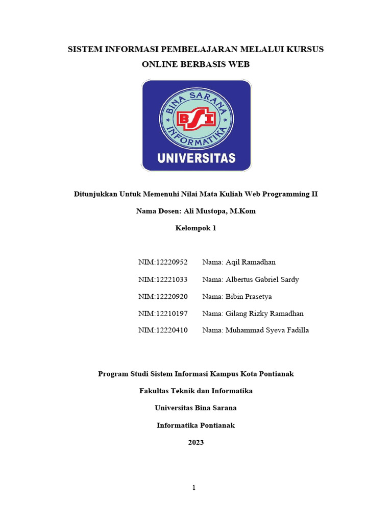 Makalah Final Project Web Programming II | PDF