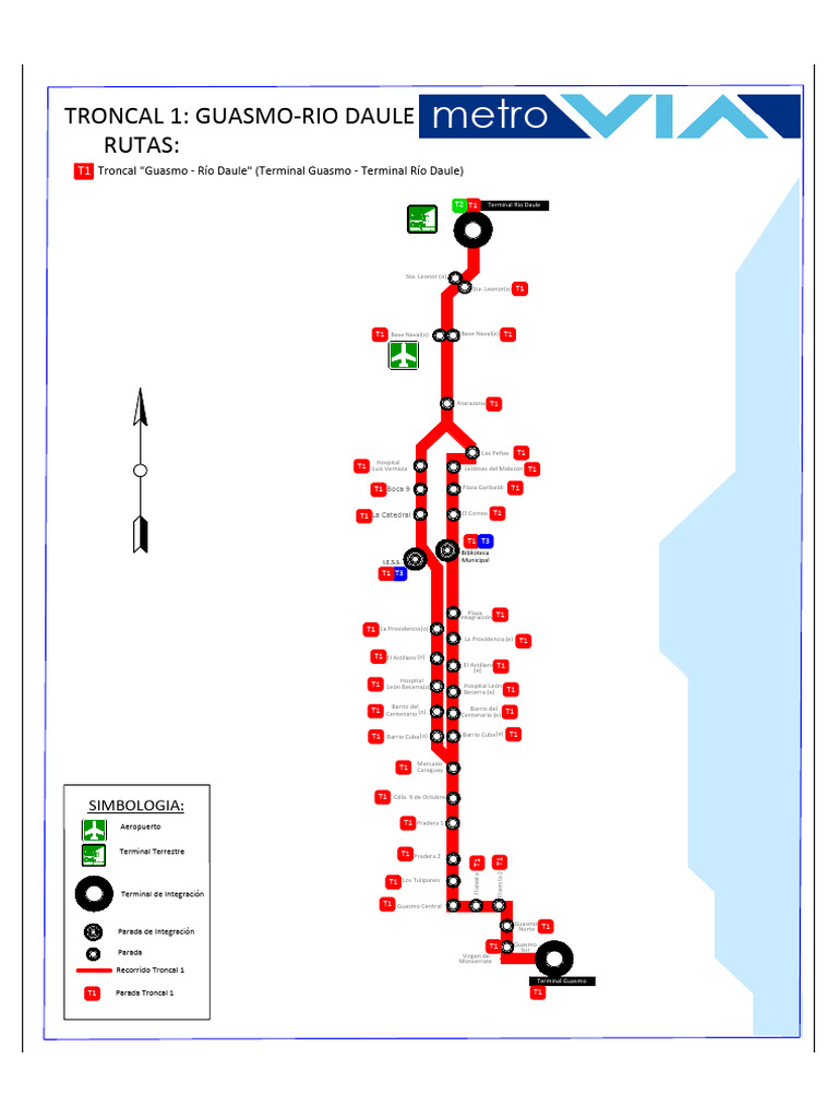 Recorrido Troncal 1 Metrovía Guasmo | PDF