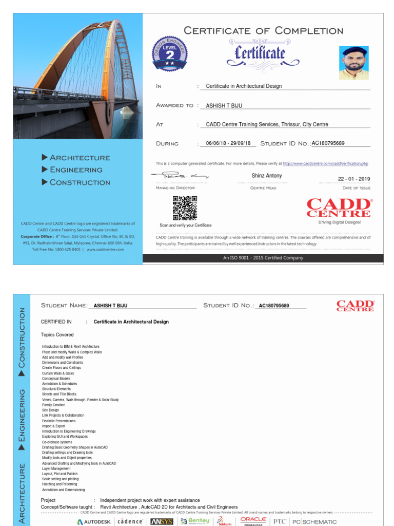 Cadd Certificate | PDF