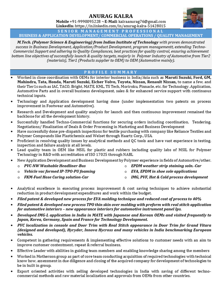 Resume Anurag Kalra | PDF | Business | Computers