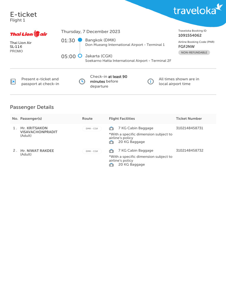 Contoh E-Ticket | PDF