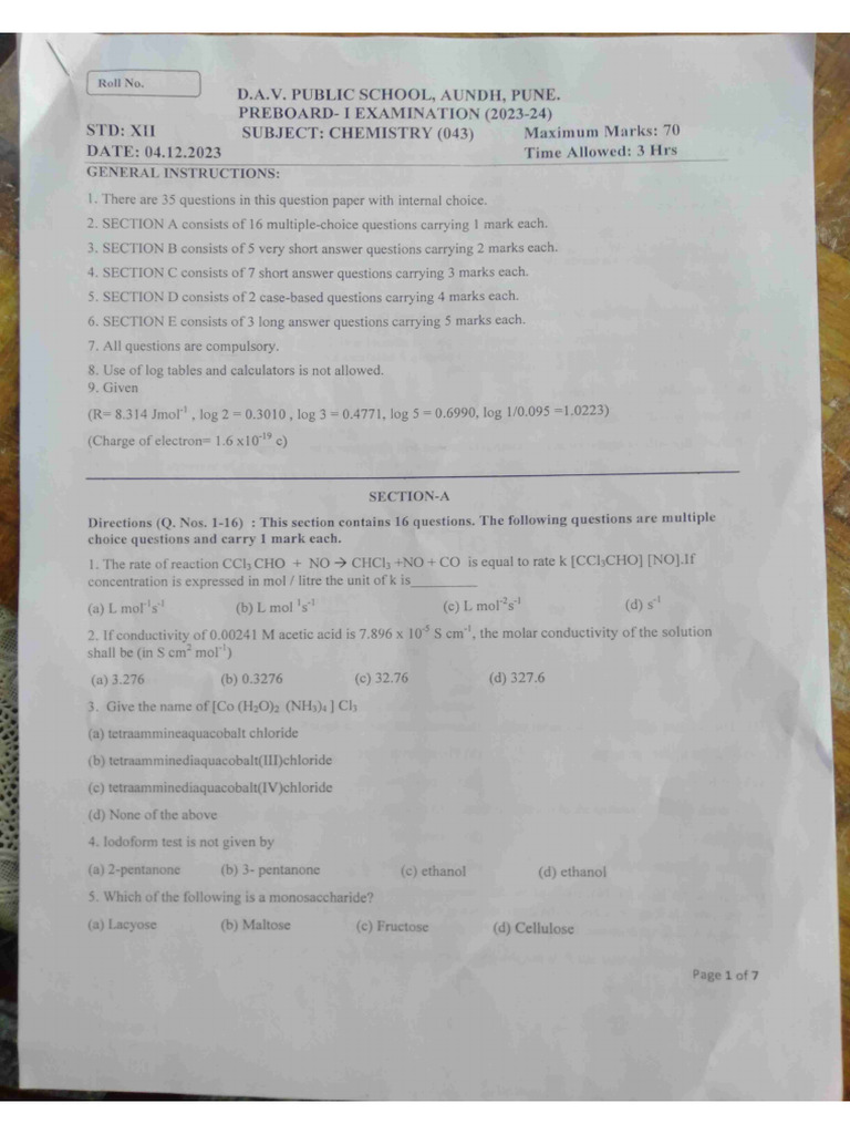 chem prelim paper | PDF